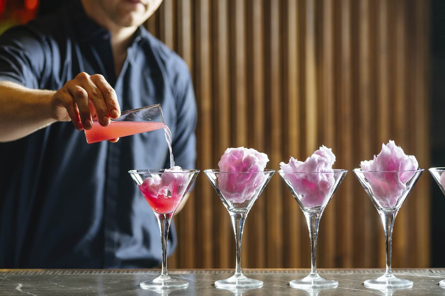 Cotton Candy Martini at The Merrywell - Crown Perth