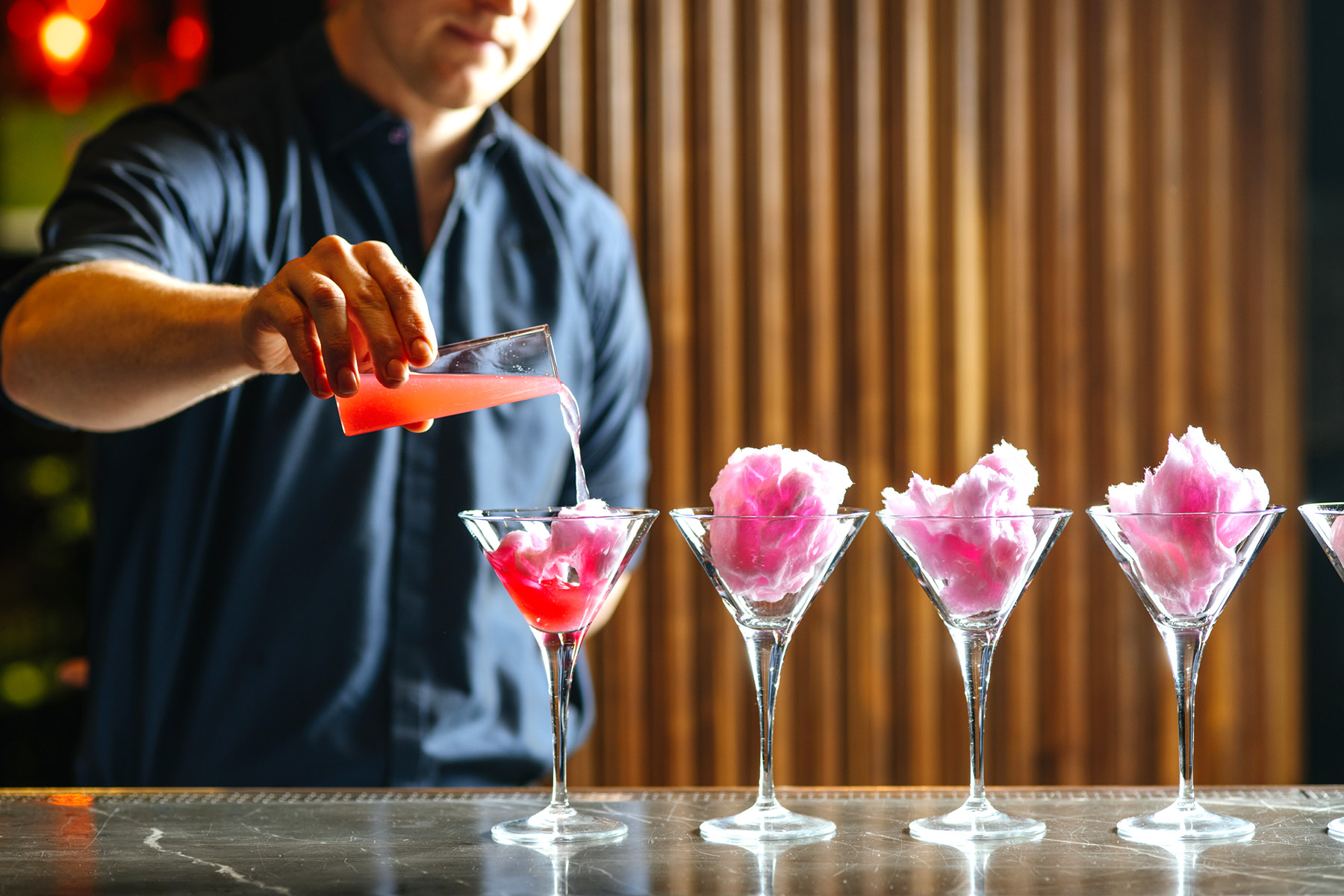 Cotton Candy Martini at The Merrywell - Crown Perth